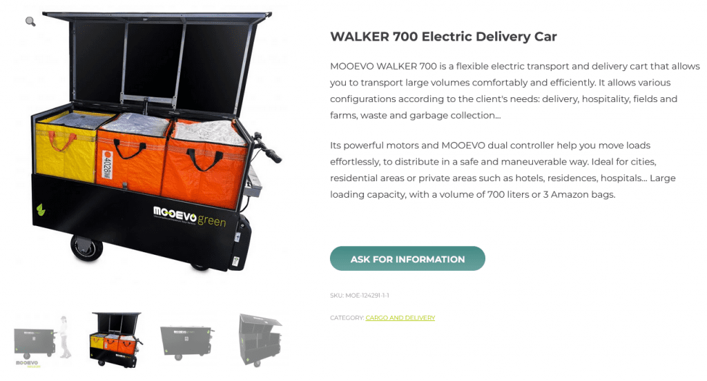 MOOEVO PushCart for electric efficient delivery